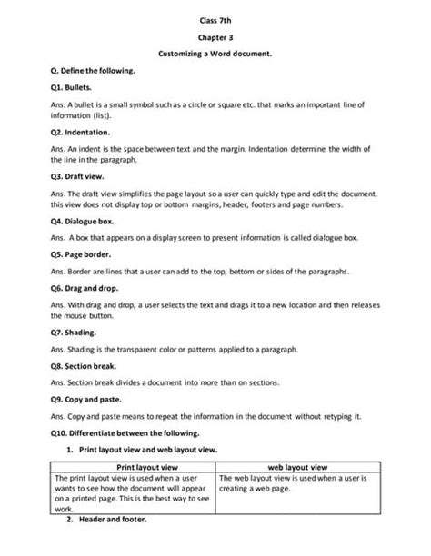 Computer Education Class 7 Ptb Chapter 3 And 5 Question Answer Docx