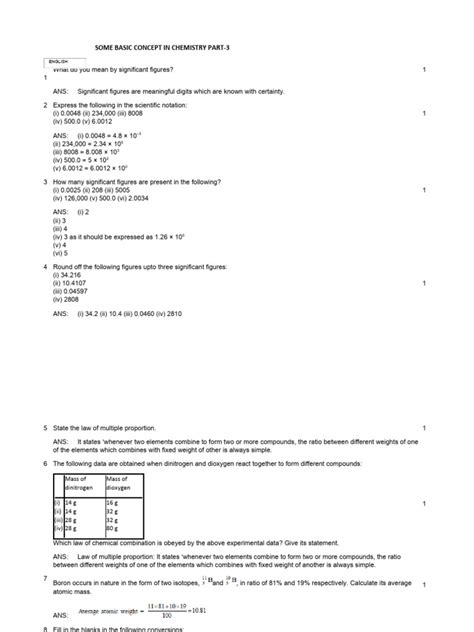 Some Basic Concept In Chemistry Part 3 Pdf Mole Unit Hydrochloric Acid