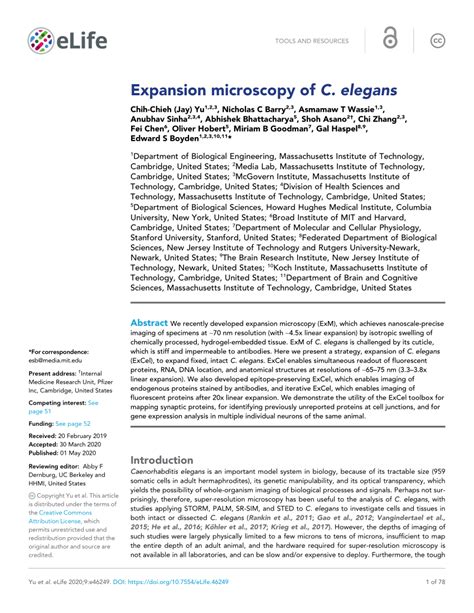 Pdf Expansion Microscopy Of C Elegans