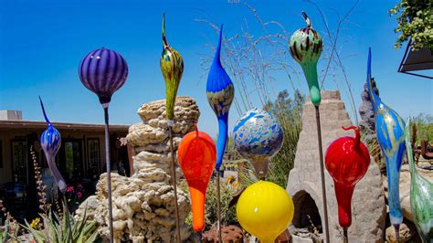 Blown Glass Yard Art Phoenix Desert Foothills Gardens Inc480 488 9455