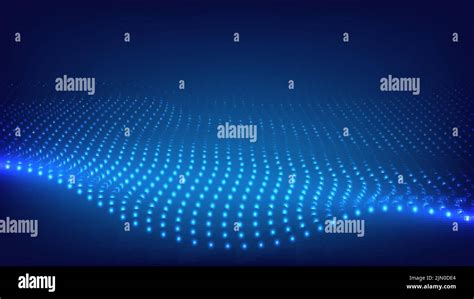 Abstract Technology Futuristic Big Data Concept Glowing Blue Wave