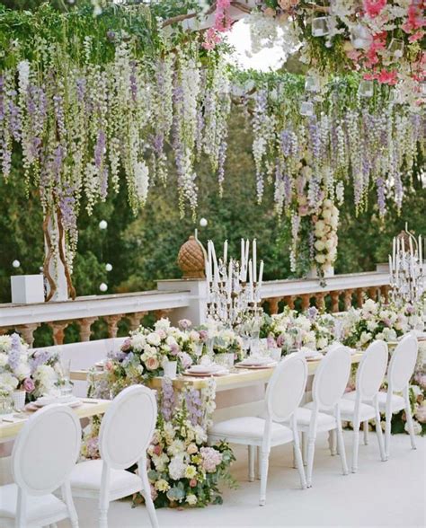 Capri Wedding Italy White Pink Blush Wisteria Hanging Luxury Decor