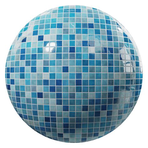 Square Ceramic Glossy Tile Texture Aqua Blue Poliigon