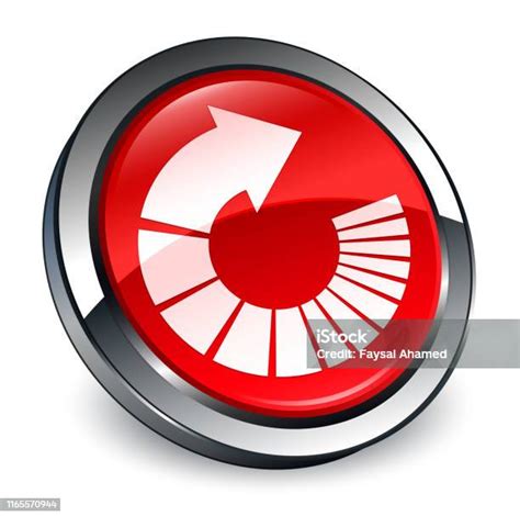 Rotate Arrow Icon 3d Red Round Button Stock Illustration Download Image Now Arrow Symbol