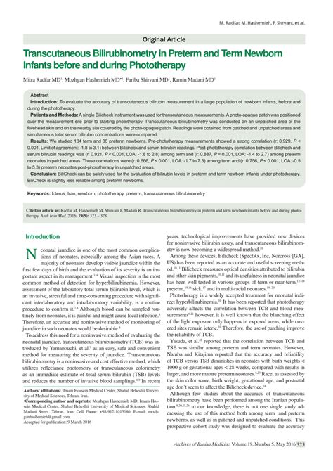 Pdf Transcutaneous Bilirubinometry In Preterm And Term Newborn Infants Before And During