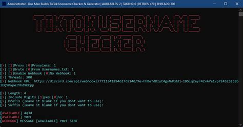 Github Onemanbuildstiktokusernamechecker Returns Availability Of Tiktok Username From A List