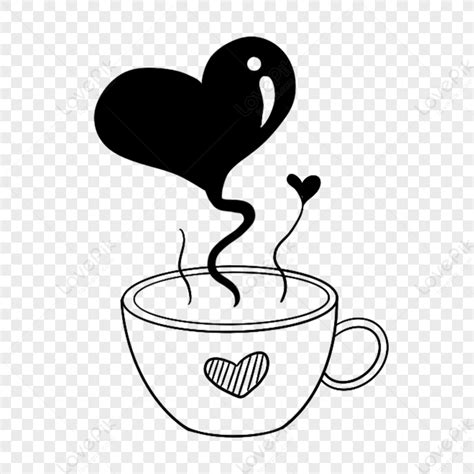 흑인과 백인 선 사랑 연기 컵 일러스트 커피 하트 하얀 초안 Png 일러스트 무료 다운로드 Lovepik