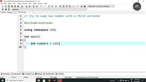 C Program Swap Two Numbers With A Third Variable ️ Cpp Programming