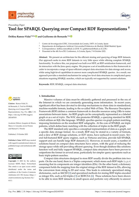 Pdf Tool For Sparql Querying Over Compact Rdf Representations