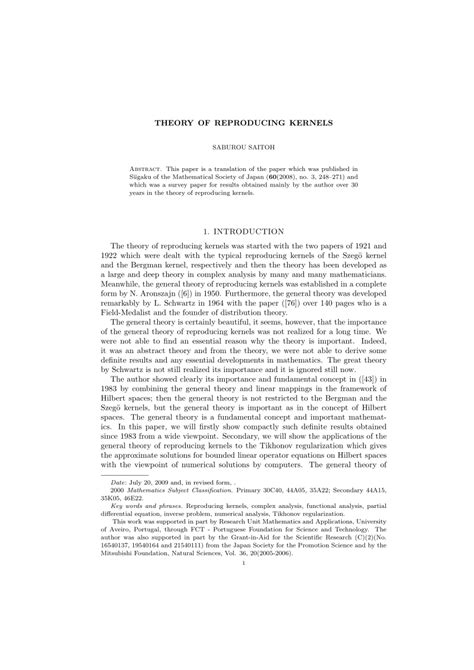 Pdf Theory Of Reproducing Kernels Applications To Approximate