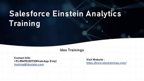 Ppt Salesforce Einstein Analytics Training Idestrainings Powerpoint Presentation Id 11671006