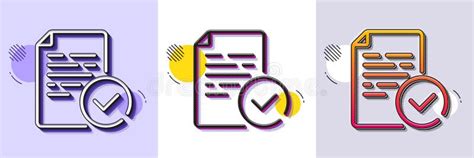 Compliance Line Icon Approved Test Sign Halftone Dotted Pattern Vector Stock Vector