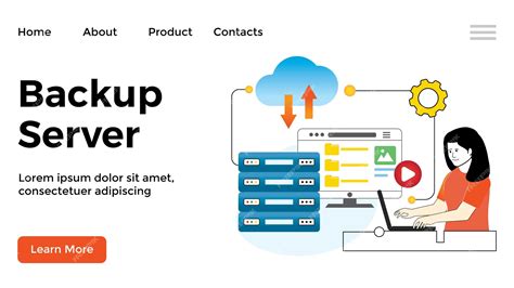 Premium Vector Cloud Service And Server Backup Concept Website