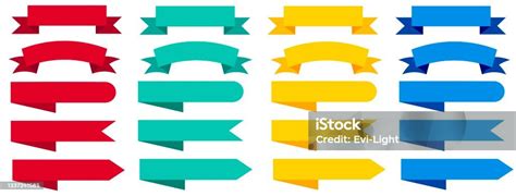 리본 배너 세트 빈 깃발 레이블의 컬렉션입니다 판매 프로모션을 위한 배너 디자인용 템플릿입니다 레이블 잘라내기 태그 포도 수확 태그거래 벡터 일러스트레이션 0명에 대한 스톡