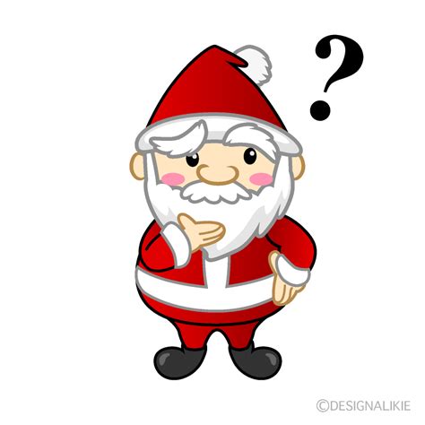 かわいい考えるミニサンタのイラスト素材｜無料ダウンロード Illustcute