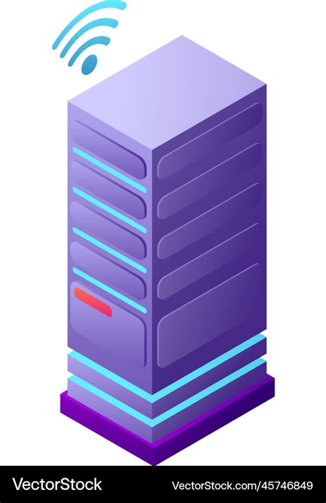 Wireless Server Rack Composition Royalty Free Vector Image