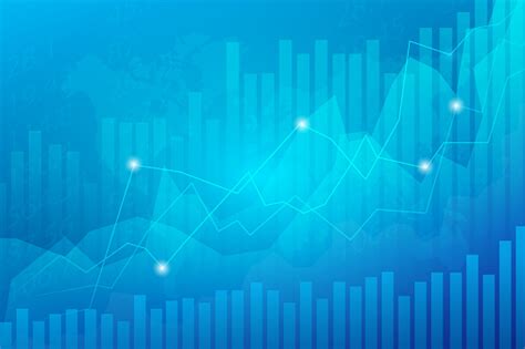 블루 배경에 주식 시장 투자 거래의 비즈니스 촛불 스틱 그래프 차트 강세 점 그래프의 상승 추세 이코노미 벡터 설계 막대