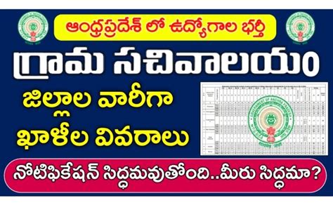 Ap గ్రామ సచివాలయం జిల్లాల వారీగా ఉద్యోగ ఖాళీల వివరాలు Telugu Vidyarthi