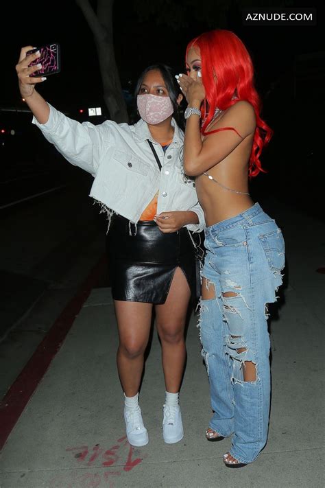 Saweetie And Quavo Leaving Dinner With Friends At Boa Steakhouse In
