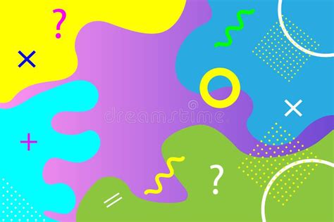 Abstract Colorful Background With Circles Pluses And Squares Question