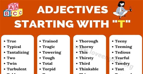 Adjectives Love English
