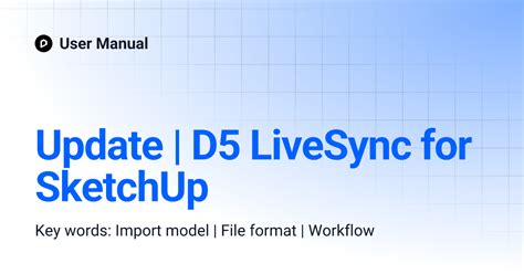 Update D LiveSync For SketchUp User Manual