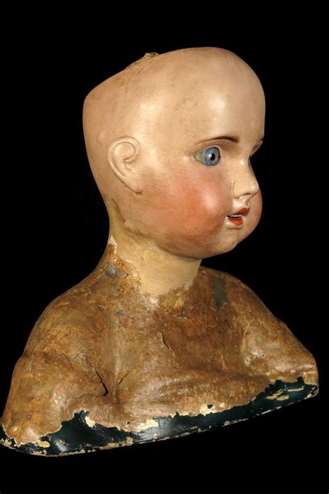 Proantic Amazing And Old Doll Bust Circa 1880 Decoration Store Coll