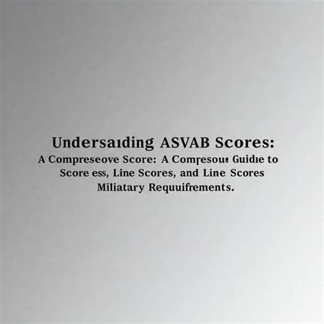 Understanding Asvab Scores Guide To Score Ranges