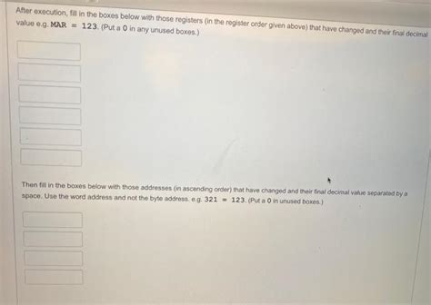 Given The Following Memory And Register Values For
