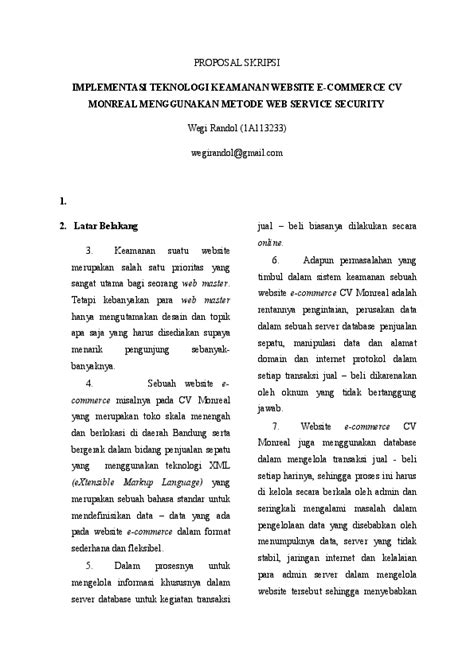 Doc Proposal Skripsi Implementasi Teknologi Keamanan Website E Commerce Cv Monreal Menggunakan