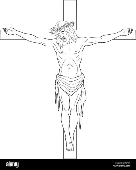 Jesus On The Cross Vector Drawing Stock Vector Image And Art Alamy