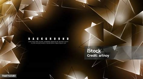 겹치는 빛나는 삼각형이 있는 추상적 배경입니다 격리 된 검은 색 배경 Eps 10의 벡터 그림 3차원 형태에 대한 스톡 벡터 아트 및 기타 이미지 Istock
