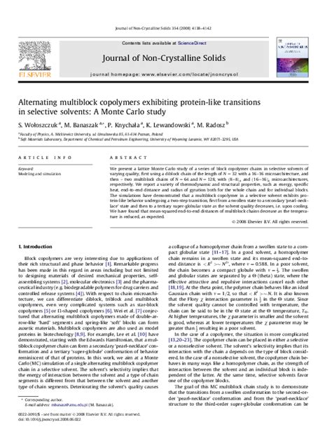 Pdf Alternating Multiblock Copolymers Exhibiting Protein Like