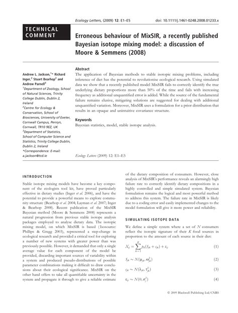 Pdf Erroneous Behaviour Of Mixsir A Recently Published Bayesian
