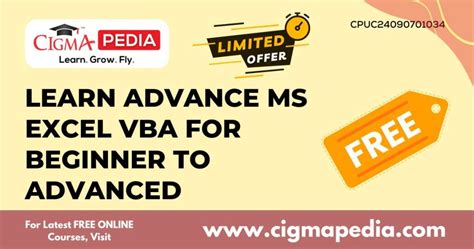 Learn Advance MS Excel VBA For Beginner To Advanced Free Udemy Course