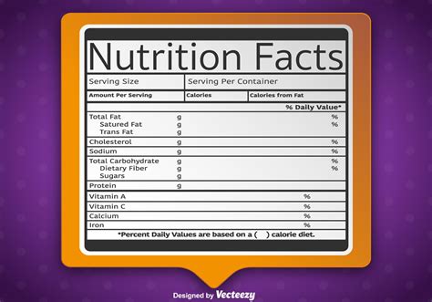 Vector Nutrition Facts Label Vector Art At Vecteezy
