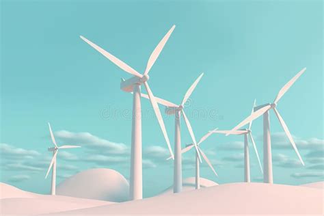 Abstract Wind Energy Turbines Generative Ai Stock Illustration