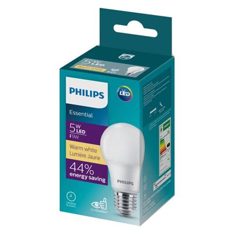 Philips Essential Warm White E27 5w 3000k Led Light Bulb Smart Price