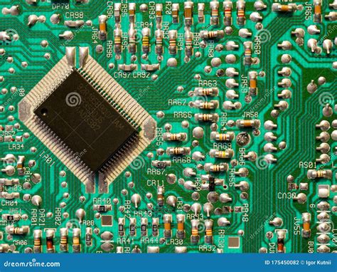 Microchip On The Control Board Of Modern Electronic Equipment Stock Photo Image Of Microchip