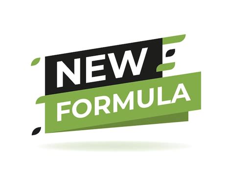 Signo de banner de nueva fórmula etiqueta de burbuja de discurso de ...
