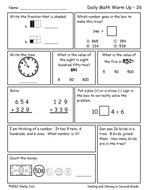 Free 2nd Grade Math Review Worksheets 2nd Grade Math Worksheets