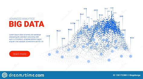 Big Data Analysis Visualization Landing Page Stock Vector