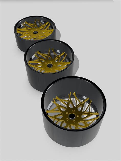 20inch trinity concave wheels 3 offsets w tires 3d model 3d printable