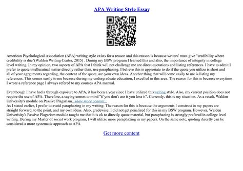 Apa Format For Essay Paper