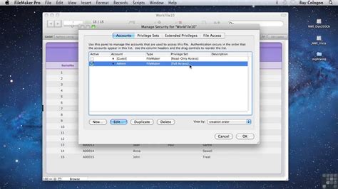 Filemaker Pro 12 Tutorial Basics Of Data Security Youtube