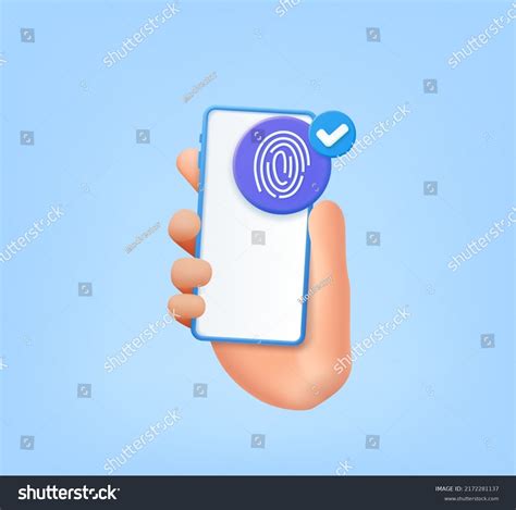 3d Electronic Fingerprint On Pass Scanning Stock Vector Royalty Free