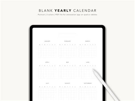 Blank Calendar Template Portrait Calendar Template Landscape Calendar