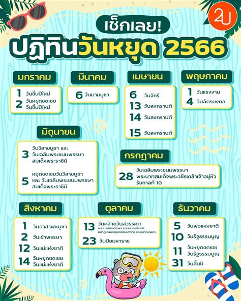 เช็กเลย ปฏิทินวันหยุด ประจำปี 2566 หยุดวันไหนบ้างนะ Promotion2u
