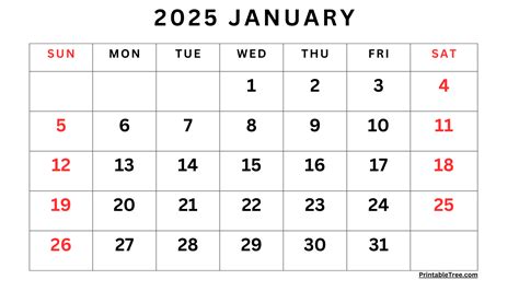 January 2025 Small Calendar Printable Pdf Selma N Iversen