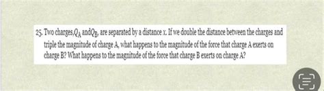 Solved 25 Two Charges Qa And Qb Are Separated By A